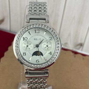 Fossil | Accessories | Vintage Relic Crystal Bezel Moon Phase ...